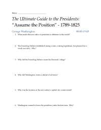 Ultimate Guide to the Presidents ViewingGuidesCompleteSeries.pdf - Docsity