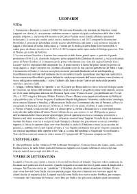 APPUNTI SU LEOPARDI VITA E CANTI | Appunti di Italiano | Docsity