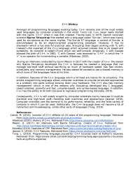 History of C++ Language: Creator & Origin - Docsity