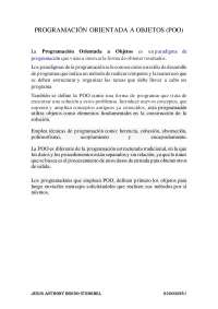 Programación Orientada a Objetos - Docsity