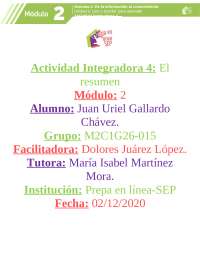Actividad Integradora 4 módulo 2 - Docsity