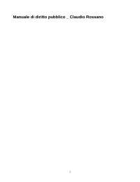 Diritto pubblico _ Claudio Rossano - Docsity