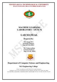 Lab Reports for Machine Learning (Computer science) Free Online as PDF | Docsity