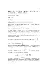 Matematica generale prova esame - Docsity