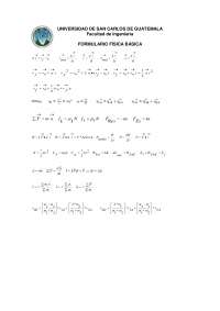 Formulas para resolver problemas de física - Docsity