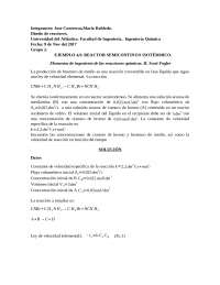 Ejercicio de reactores quimicos - Docsity