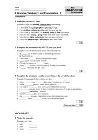 English pre intermediate exercize - Docsity