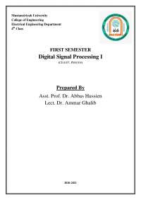 Digital Signal Processing - Docsity