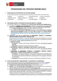 Cronograma Proceso SERUMS - Docsity