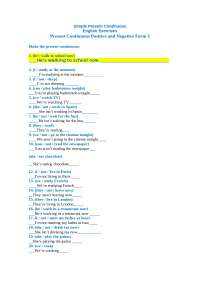 Simple present continous Ejercicio - Docsity