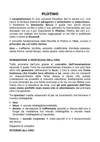 FILOSOFIA - PLOTINO E IL NEOPLATONISMO - Docsity