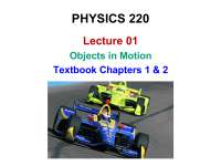 Physics 220 Lecture 1 - Docsity