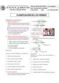 CLASIFICACIÓN DE LOS VERBOS - Docsity