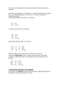 Operaciones con matrices - Docsity