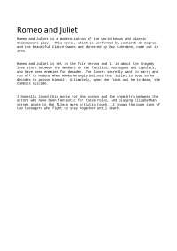 Romeo and juliet, English - Docsity