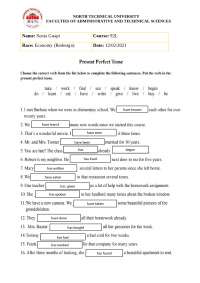 Present perfect sentences - Docsity