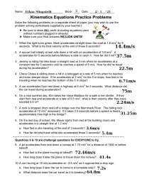 Feed the Monkey (Projectile Motion) - Docsity