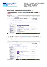 Técnicas de Documentación para Investigación - PEC1 | Ejercicios de Métodos de Investigación en ...