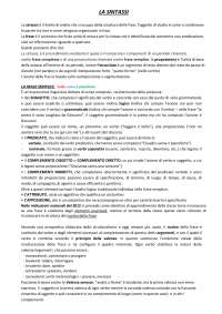 Riassunto della Sintassi - Docsity