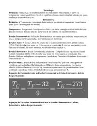 Física - Formulário - Termologia - FORMULAS DE TERMOLOGIA - Docsity