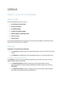 Unidad 2 lenguaje 4 primaria - Docsity