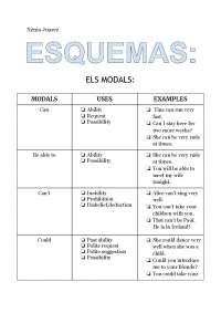 ESQUEMA DE ELS MODALS EN INGLES - Docsity