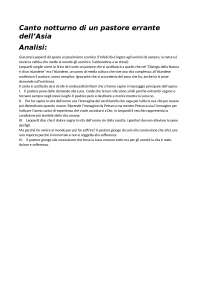 Analisi poesia "Canto notturno di un pastore errante dell'Asia" - Docsity