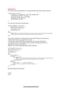 SQl server 2016 exam - Docsity