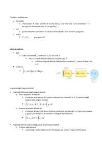 Integrali ( riassunto schema) - Docsity