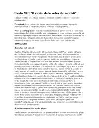 CANTO XIII INFERNO DANTE - Docsity