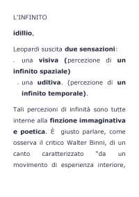 INFINITO DI GIACOMO LEOPARDI - Docsity