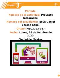 Proyecto Integrador. Semana 4. Modulo 3. | Guías, Proyectos, Investigaciones de Humanidades y ...