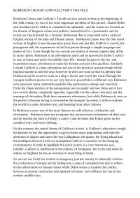 Robinson Crusoe and Gulliver's travels - Docsity