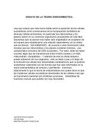 Ensayo teoría endoso biótica - Docsity