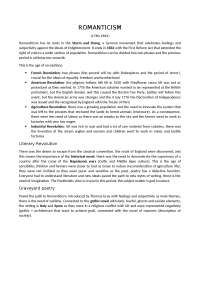 Romanticism Blake, Wordsworth and Coleridge - Docsity