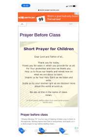 Short prayer before the class - Docsity