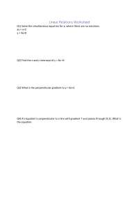 Linear Relations Worksheet - Docsity