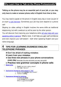 TIPS FOR LEARNING BUSINESS ENGLISH TELEPHONE PHRASES | Exercises ...