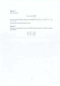 Esercizi funzioni a 2 variabili | Esercizi di Matematica Generale | Docsity