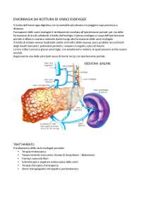 Emorragia da rottura di varici esofagee - Docsity