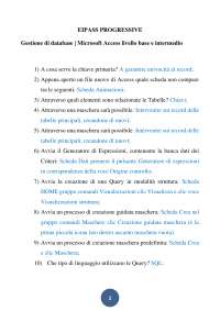 Paniere risposte certificazione Eipass Progressive esame Gestione di database | Microsoft Access ...