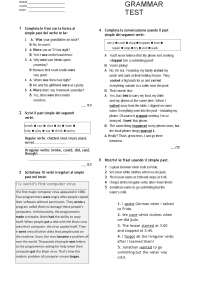 Verifica di inglese sul past simple: svolgimento + traduzione - Docsity