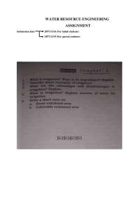 Water resource question - Docsity