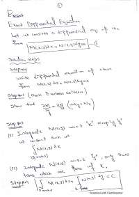 Differential Equations Lecture Notes Exact - Docsity