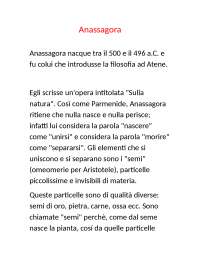 ANASSAGORA-SPIEGAZIONE - Docsity