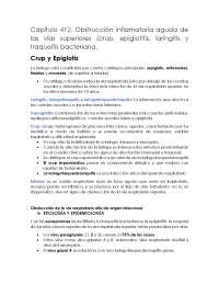Obstrucción inflamatoria aguda de las vías superiores (crup ...