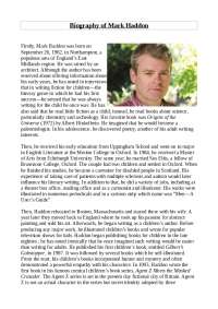 Biographie de Mark Haddon - Docsity