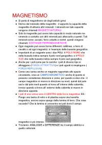 Il Magnetismo e il campo elettrico - Docsity