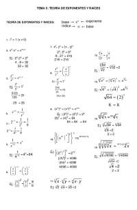 Teoria de exponentes y raices - Docsity