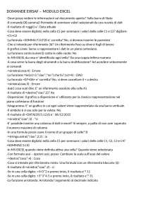 Domande/risposte del Modulo Excel - Docsity